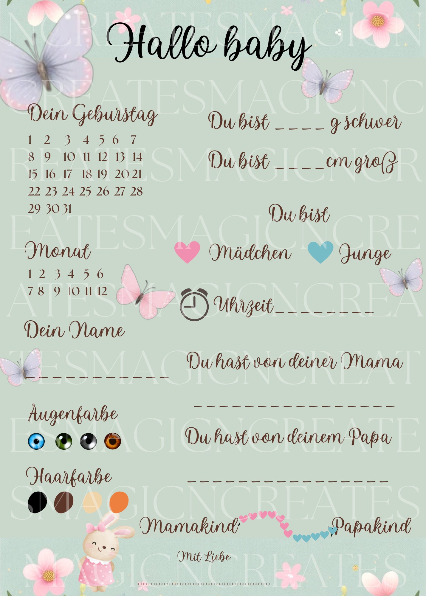 Bunny Baby Shower Girl Invitation, Baby Shower Einladung, Baby Shower ...