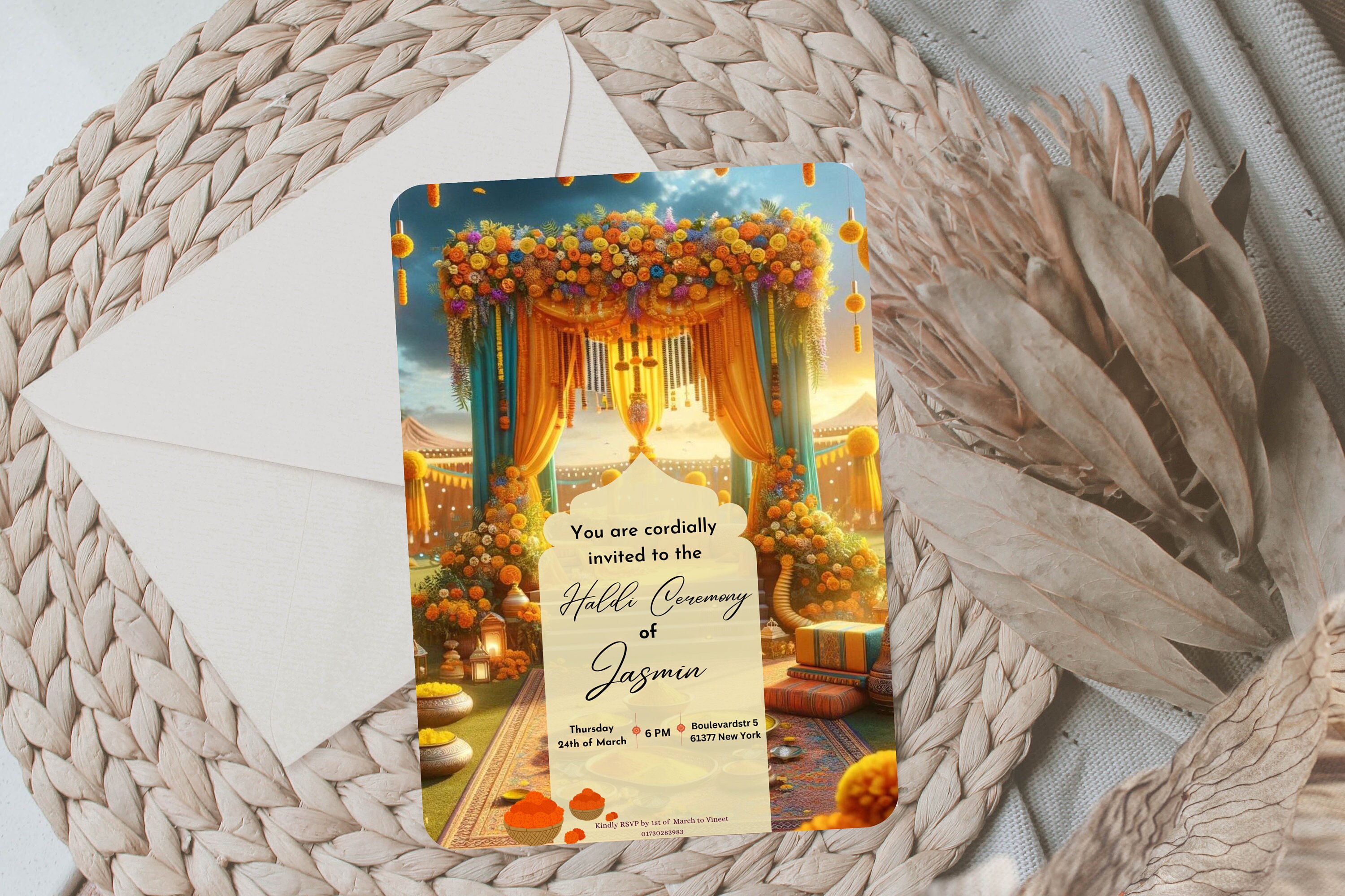 Digital Haldi Invitations, Haldi Invite, Function Haldi Invite, Indian ...