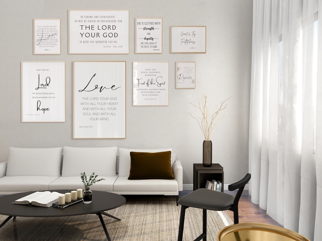 20 Encouraging Bible Verses, Christian Printable Set Wall Art Bundle ...