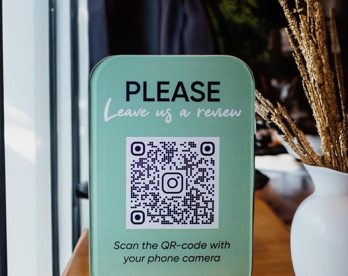 Mini QR Code Sign Social Sign Payment Sign Business Signage Instagram ...