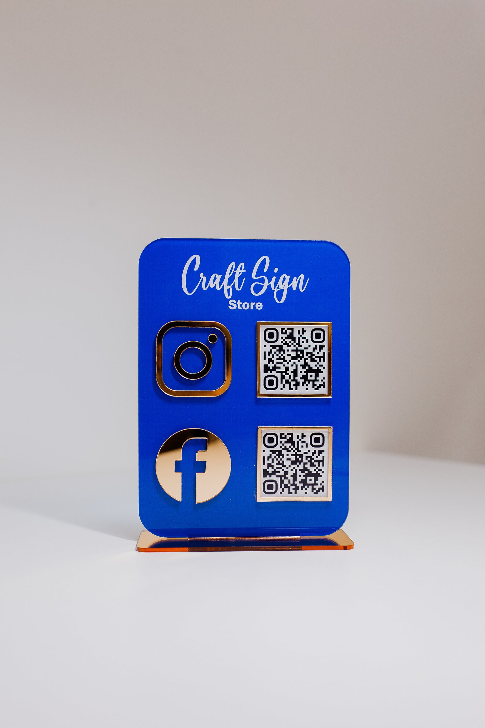 Double QR Code Business Media Sign Salon Sign Beauty QR Code Sign ...