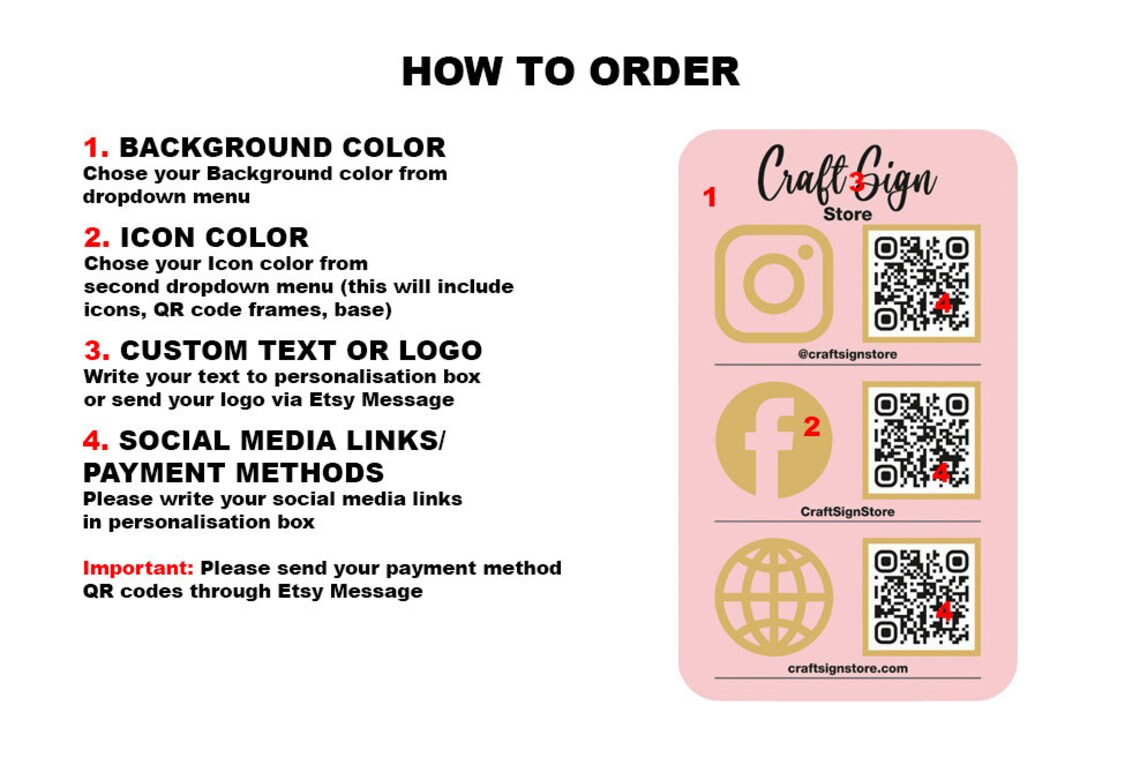 Triple Icon and QR Code Instagram Business Social Media Sign Salon Sign ...