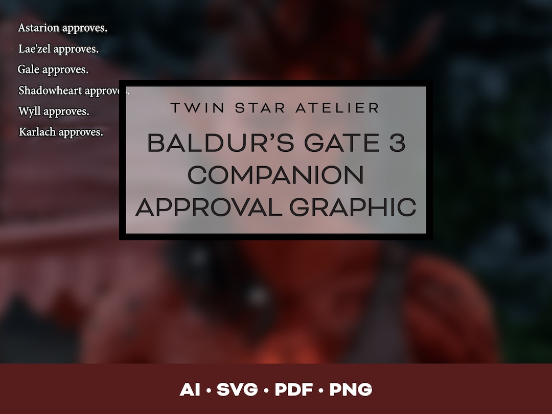 Companion Approves BG3 Text Bundle | Vector AI SVG PDF - Etsy