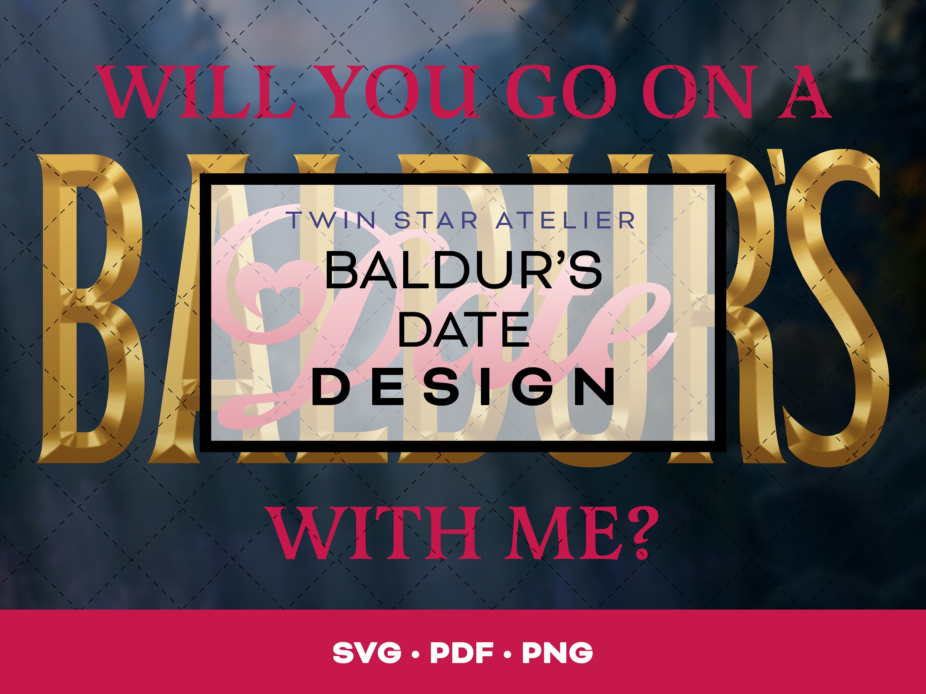 Baldur's Date Design | Vector SVG PDF PNG - Etsy