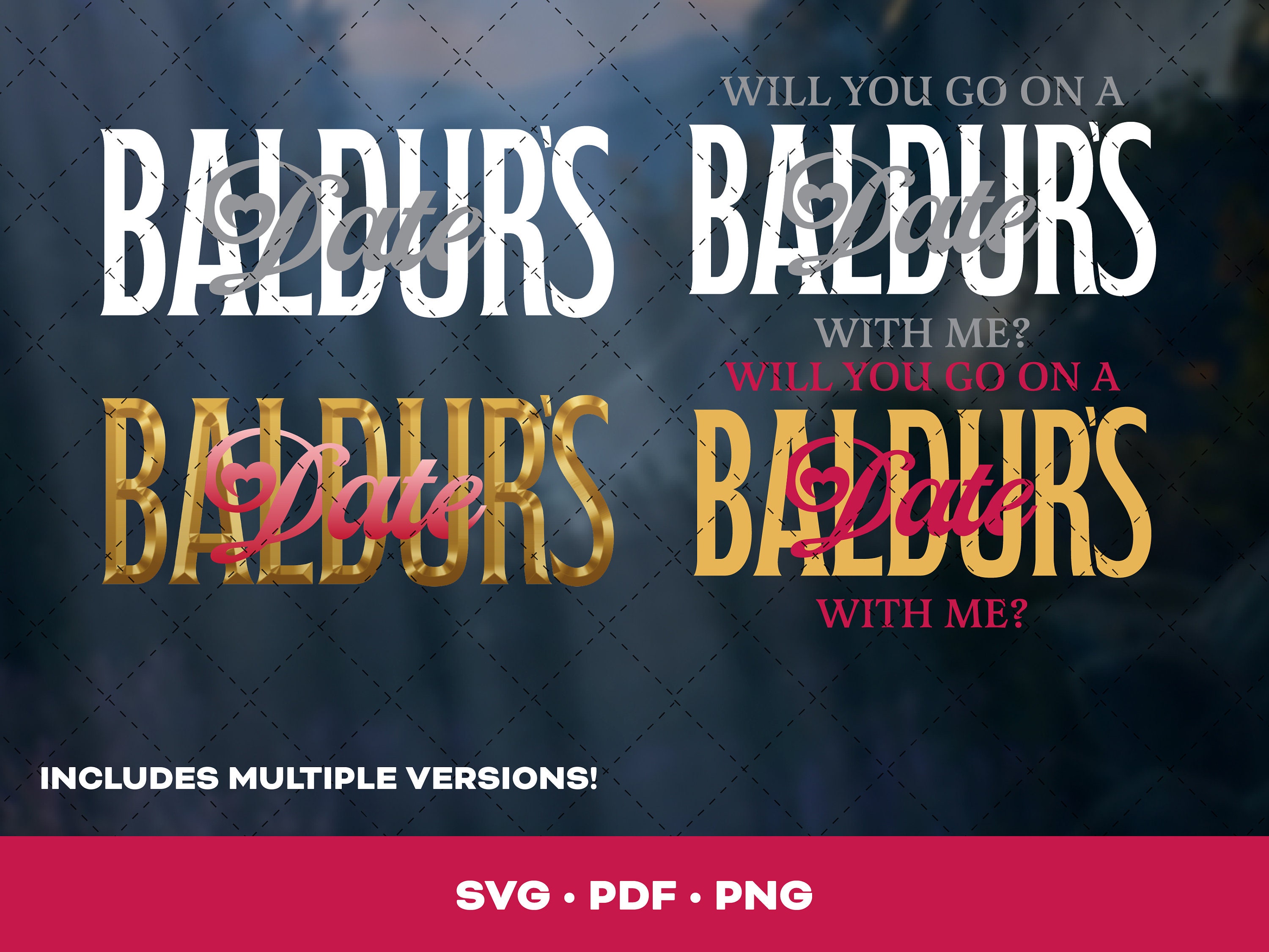 Baldur's Date Design | Vector SVG PDF PNG - Etsy