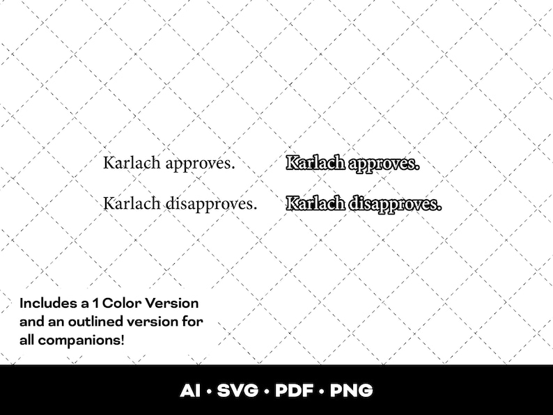 Companion Approves BG3 Text Bundle | Vector AI SVG PDF - Etsy