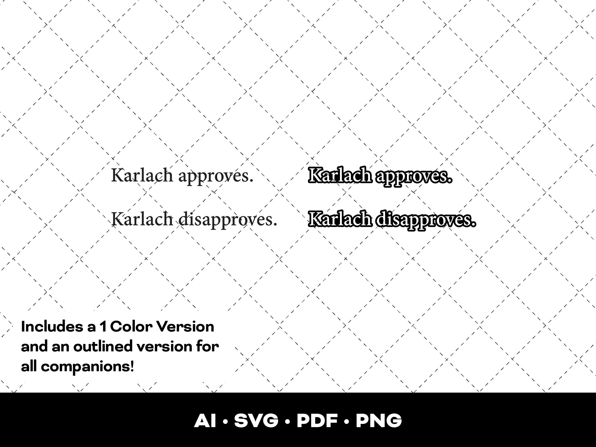 Companion Approves BG3 Text Bundle | Vector AI SVG PDF - Etsy