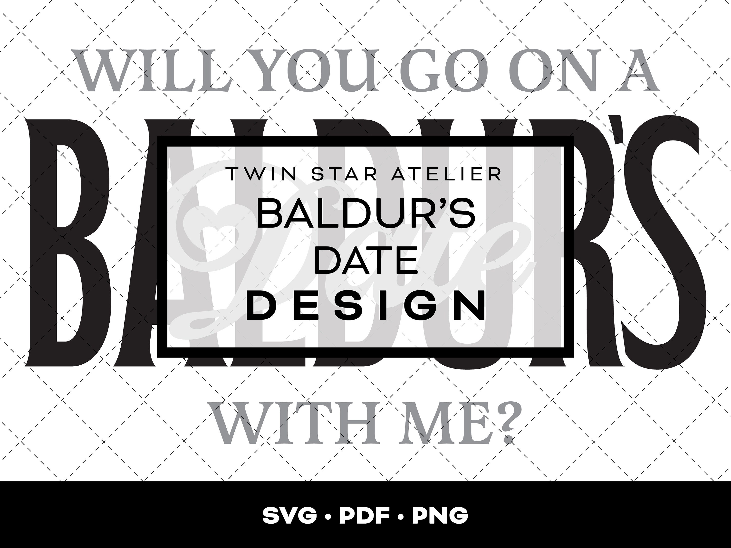 Baldur's Date Design | Vector SVG PDF PNG - Etsy