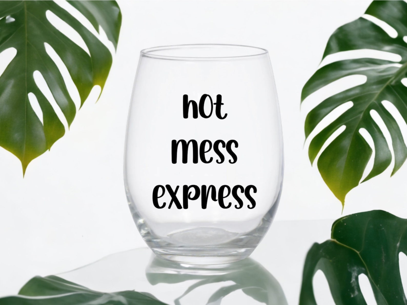 Hot Mess Express Wine Glass, Funny Gift, Mom Gift, Coworker Gift, Mom ...