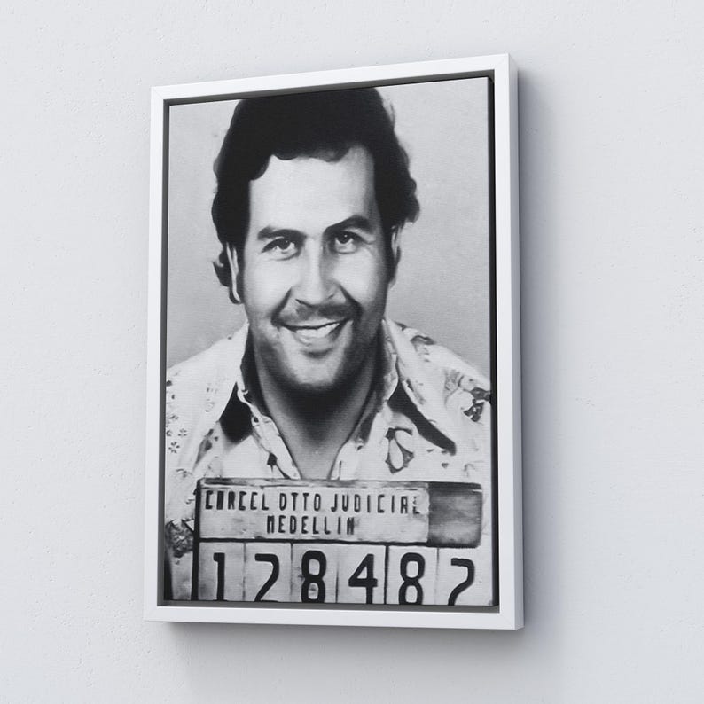 Pablo Escobar Canvas, Pablo Escobar Mugshot Wall Art, Pablo Escobar ...