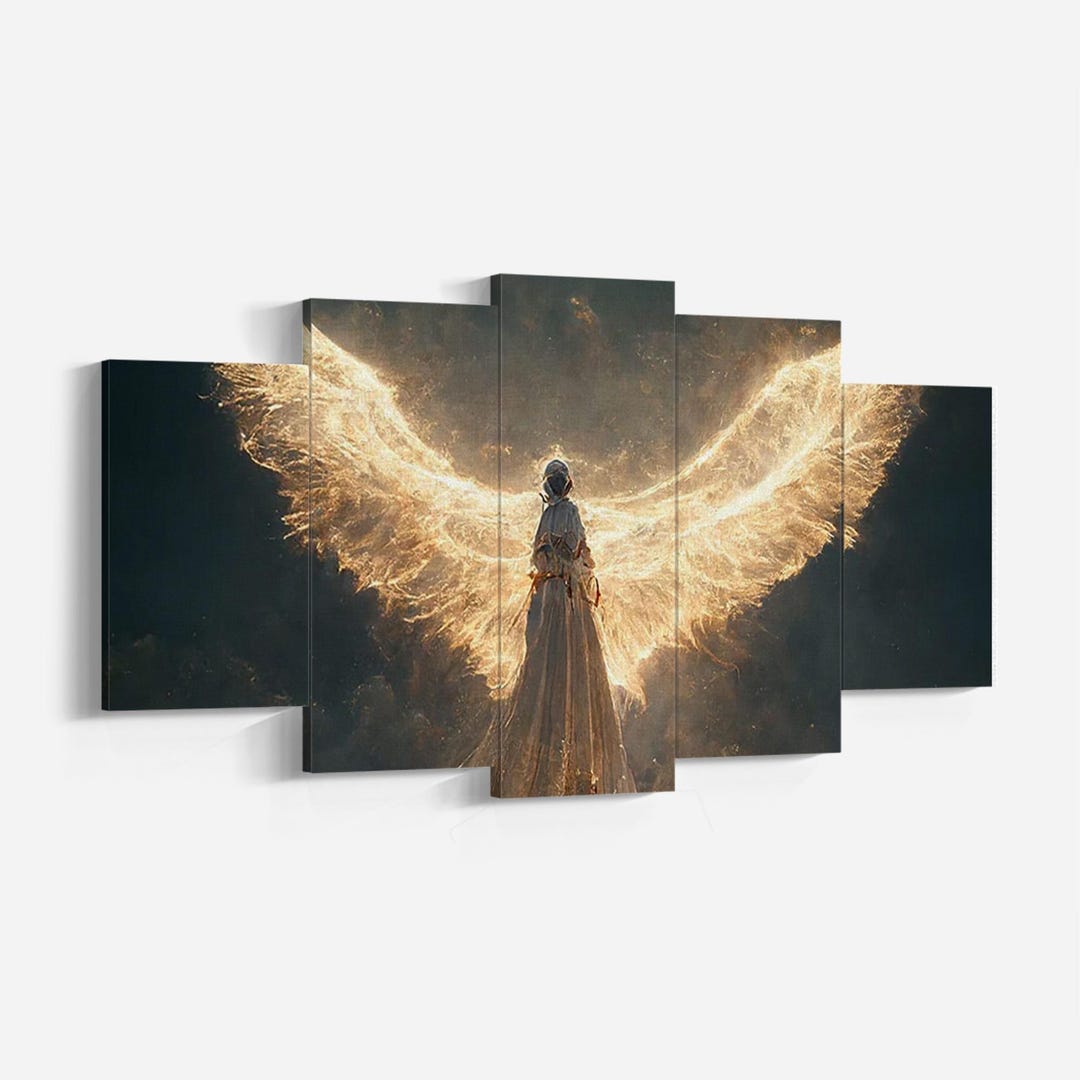 Archangel Wall Art, Warrior Angel Canvas Wall Decor Painting, Warrior ...