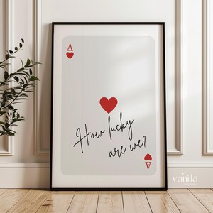 How Lucky Are Me Printable Wall Art, Poker Card Wall Decor, Printable ...