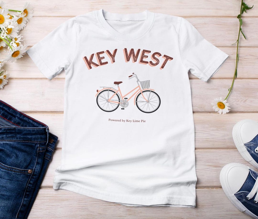 Powered by Key Lime Pie Funny Key West Tee, Florida Bike Unisex Tee - Etsy