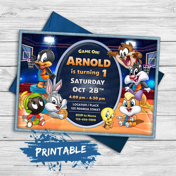 Space Jam Baby Shower Invitation - Etsy