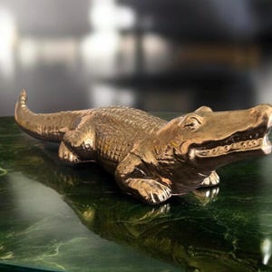 Vintage Alligator Ceramic Figurine - Mid-century Decorative Collectible ...