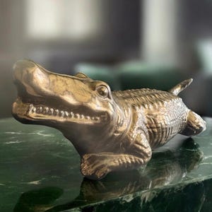 Vintage Alligator Ceramic Figurine - Mid-century Decorative Collectible ...