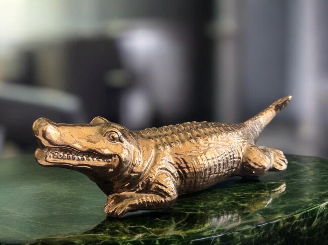 Vintage Alligator Ceramic Figurine - Mid-century Decorative Collectible ...