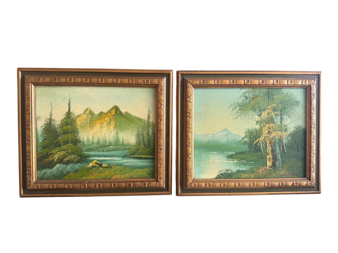 Pair of Original Signed Framed Landscape Paintings - Etsy
