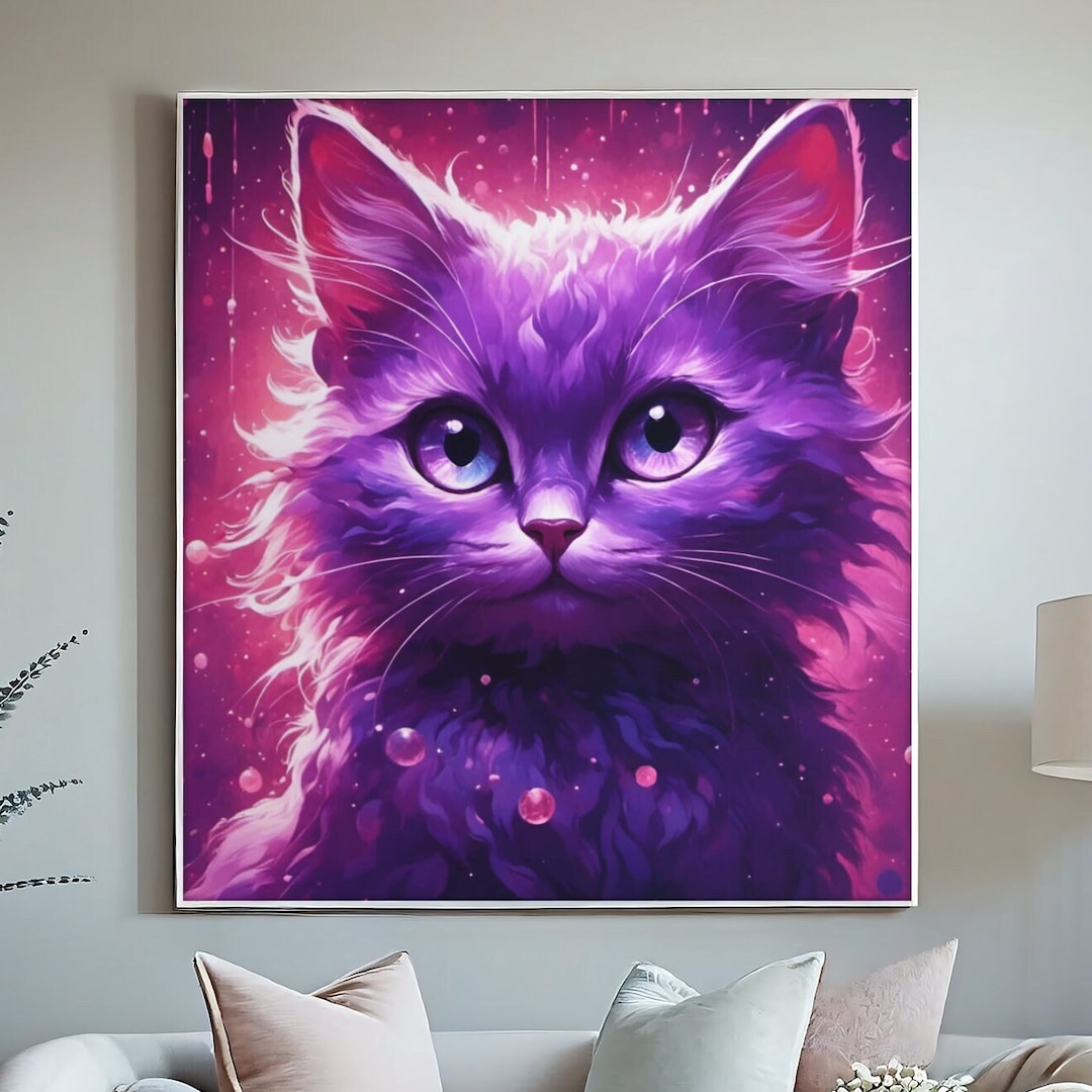 Purple Cat Posters, Feline Art, Urban Feline, Steampunk Cats, Sugar ...