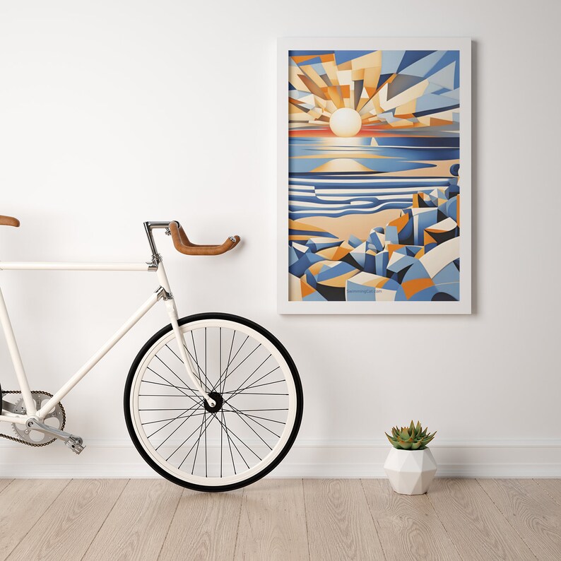 Cubist Beaches Blue and White (5 Pack), Cubism Painting, Cubist ...