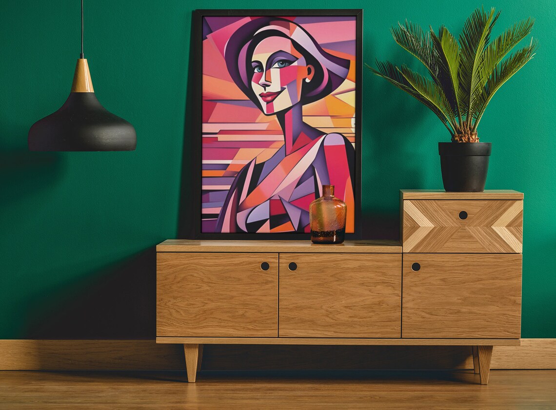 Cubist Women Pink (5 Pack) Mauve Pink Wall Art, Pink, Cubism Wall Art ...