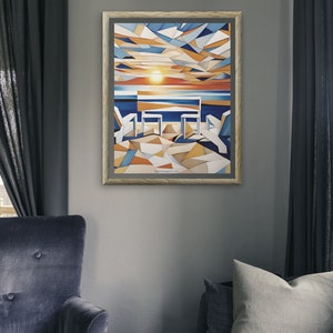 Cubist Beaches Blue and White (5 Pack), Cubism Painting, Cubist ...