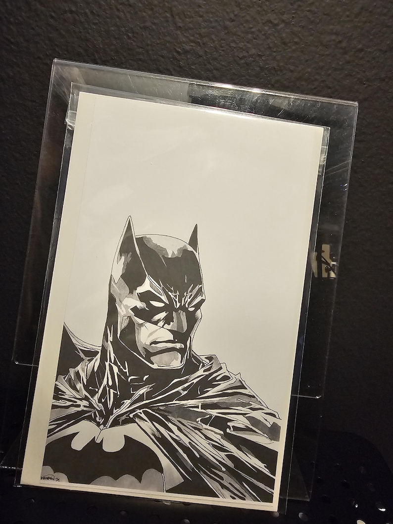 Dark Knight Comic Art Print: Black and White Vigilante Portrait - Etsy