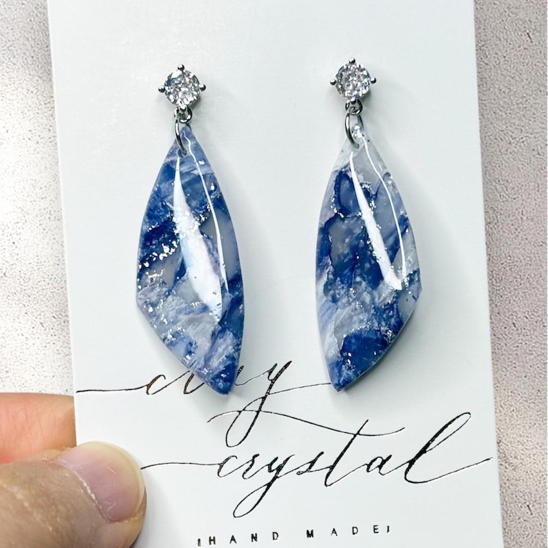 Marble Spring Stud Earrings - Etsy