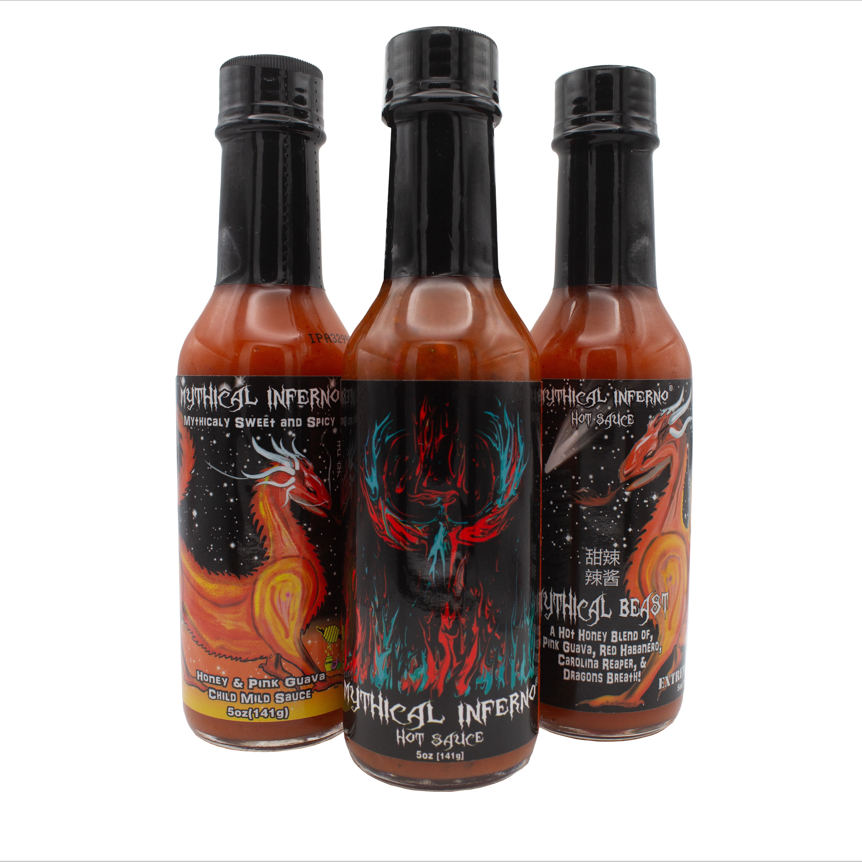 Mythical Inferno Hot Sauce Bundle Hot Sauce Box, Habanero Hot Sauce ...