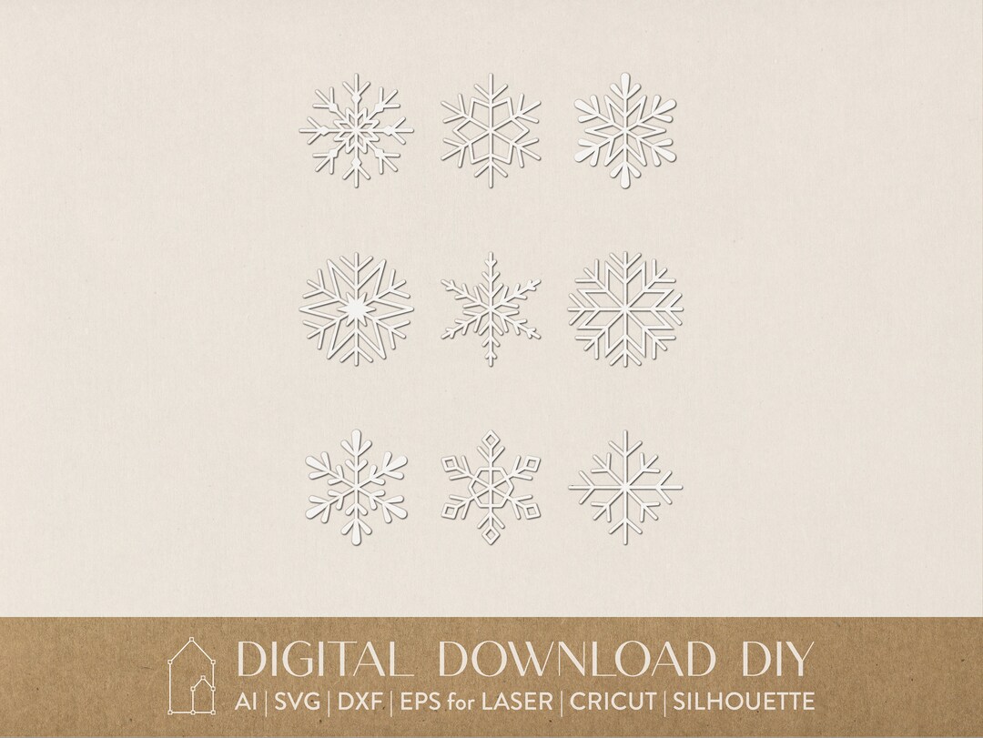 Snowflakes | Digital Download | SVG, Ai, EPS, DXF | for Laser, Cricut ...