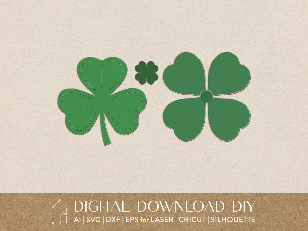 Clovers | Digital Download | SVG, Ai, EPS, DXF | for Laser, Cricut ...