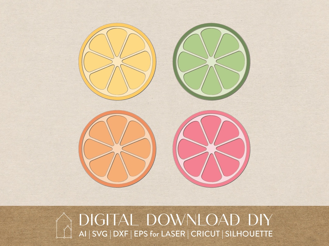 Citrus Slice | Digital Download | SVG, Ai, EPS, DXF | for Laser, Cricut ...