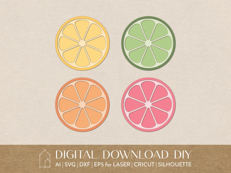 Citrus Slice | Digital Download | SVG, Ai, EPS, DXF | for Laser, Cricut ...