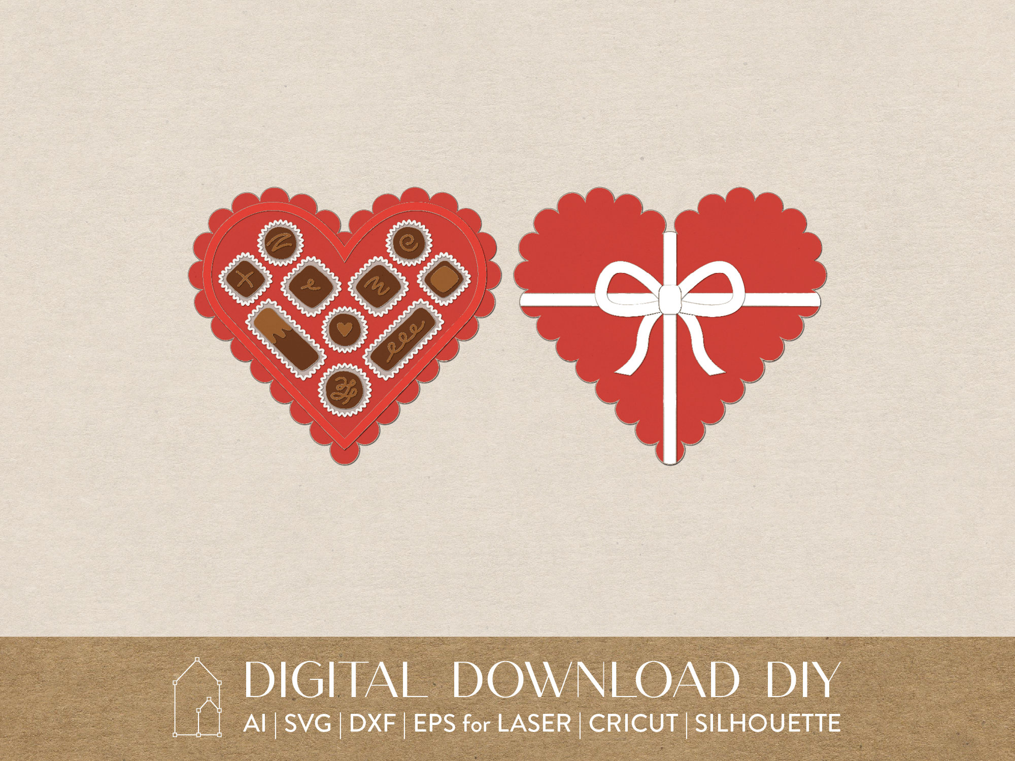 Chocolate Box | Digital Download | SVG, Ai, EPS, DXF | for Laser ...