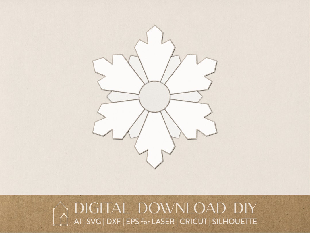 Pieced Snowflake | Digital Download | SVG, Ai, EPS, DXF | for Laser ...