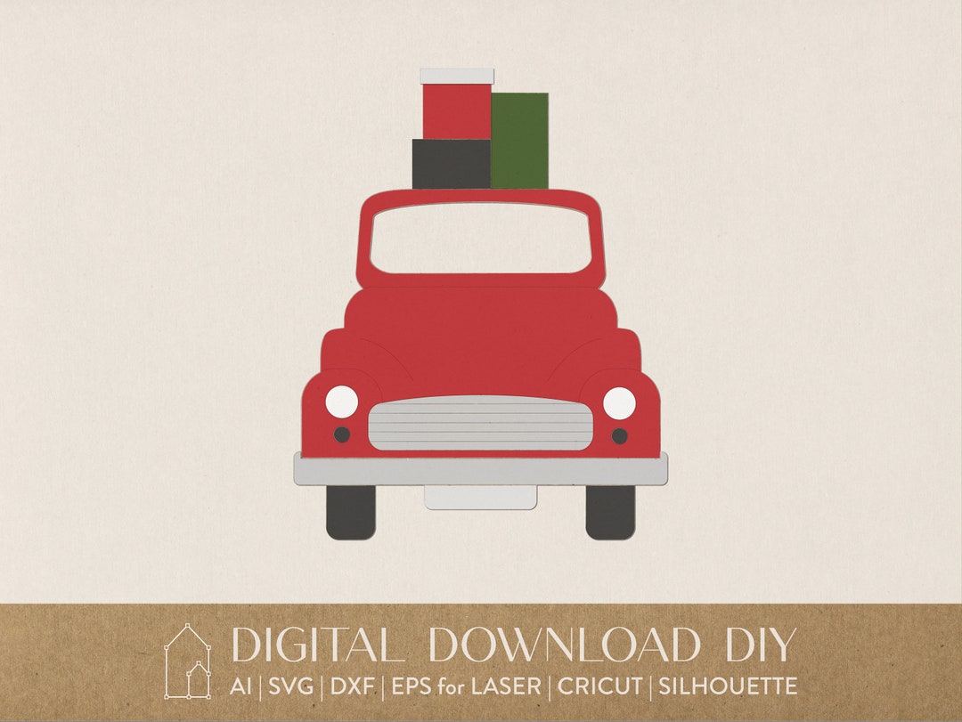 Christmas Truck | Digital Download | SVG, Ai, EPS, DXF | for Laser ...