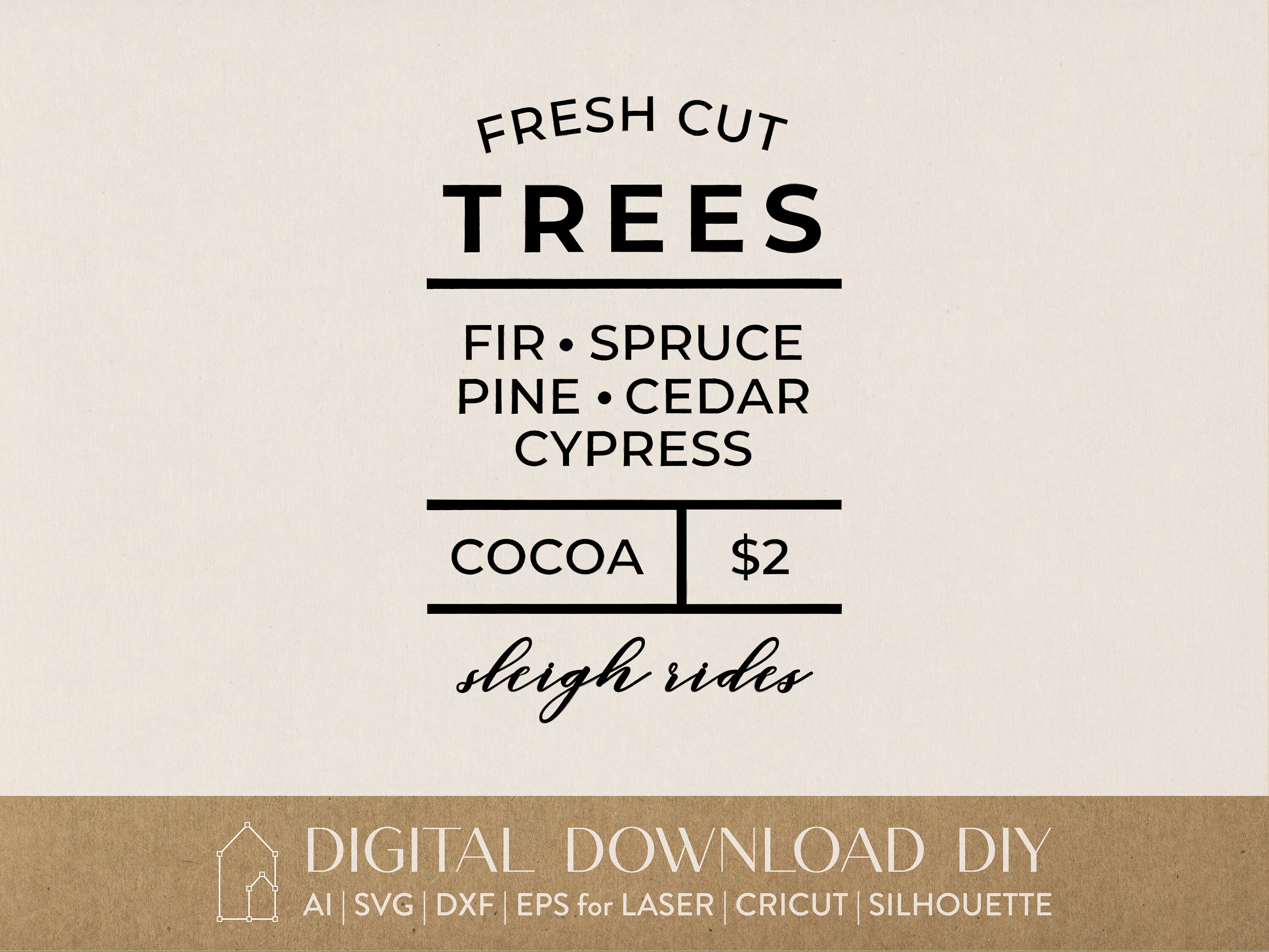 Fresh Cut Trees | Digital Download | SVG, Ai, EPS, DXF | for Laser ...