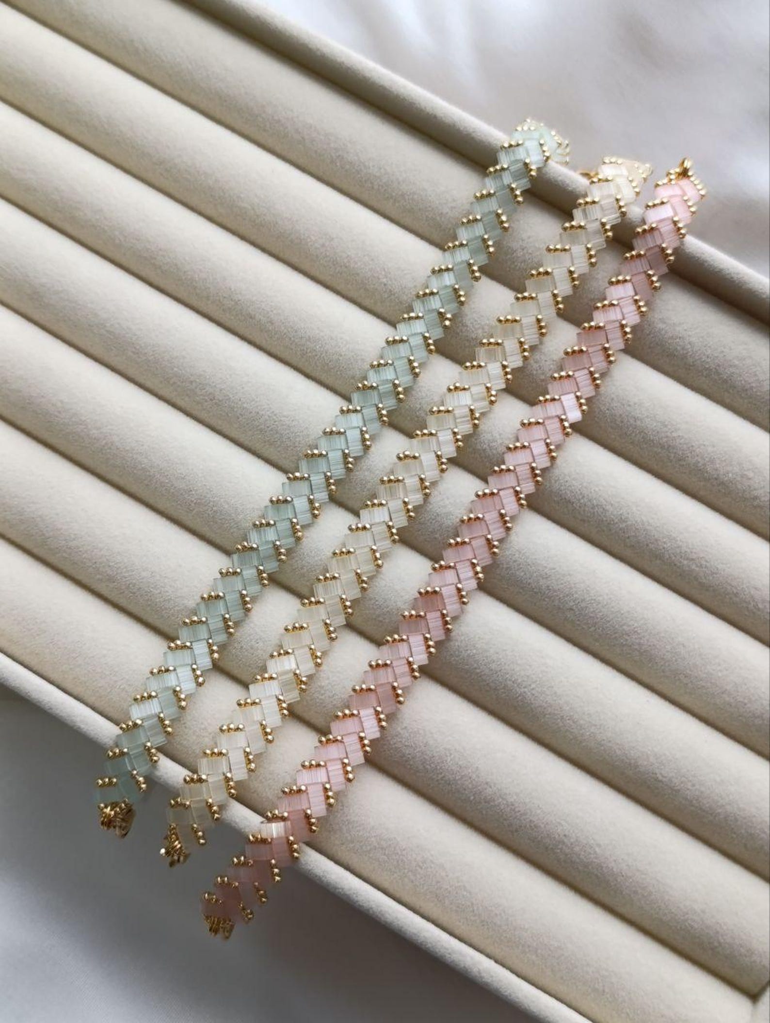 Half Tila Handmade Bracelet for Women. Beaded Silk Satin Bracelet ...