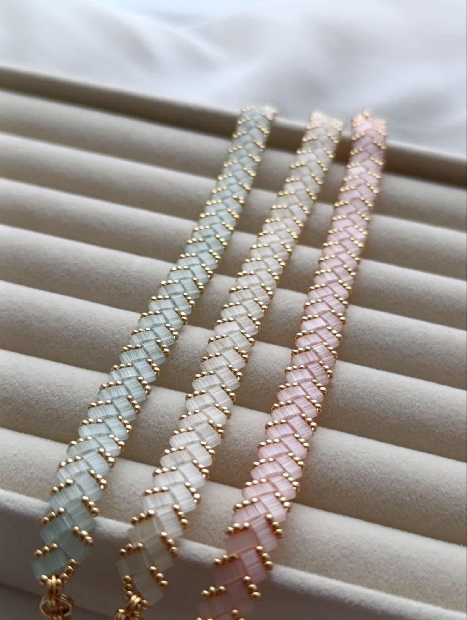 Half Tila Handmade Bracelet for Women. Beaded Silk Satin Bracelet ...