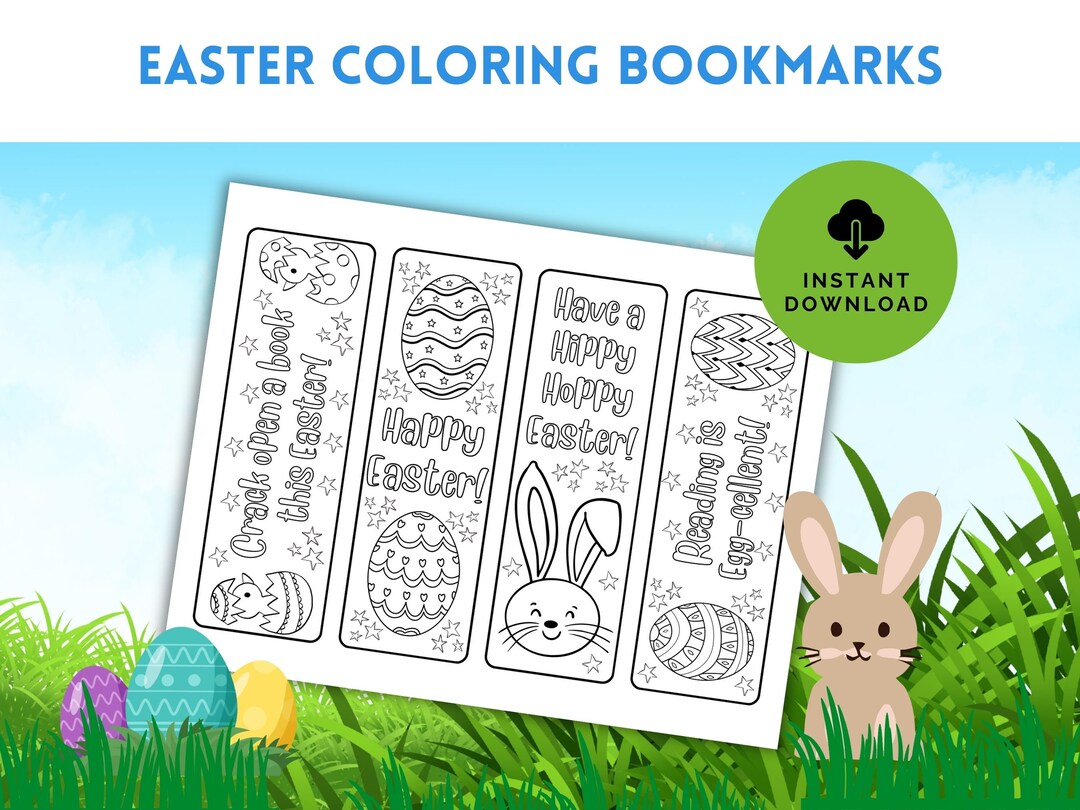 Easter Coloring Bookmarks Set 4 Printable Spring Bookmarks for Kids ...