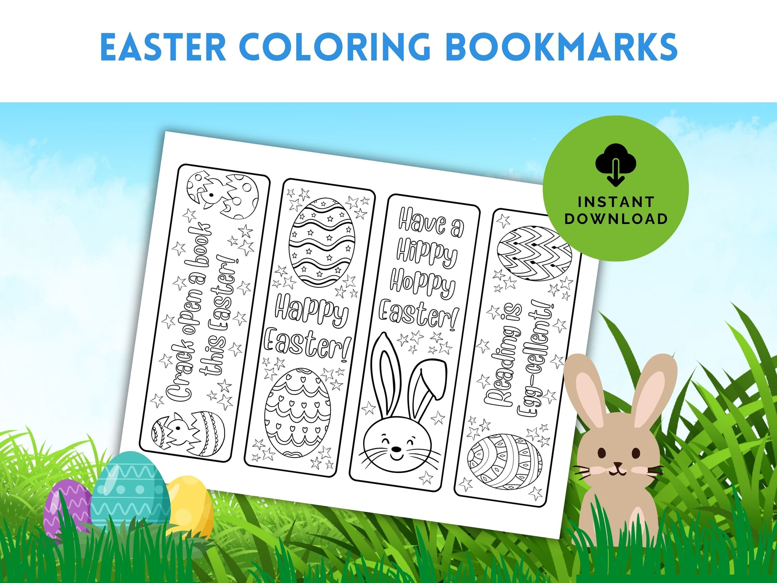 Easter Coloring Bookmarks Set 4 Printable Spring Bookmarks for Kids ...