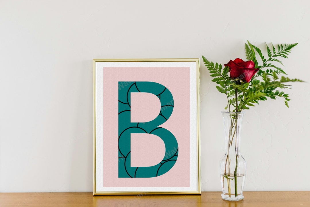 Printable Initial Name Design for Newborn Baby Gift, Letter or Alphabet ...
