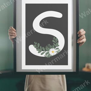 Printable Initial Name Design for Newborn Baby Gift, Letter or Alphabet ...