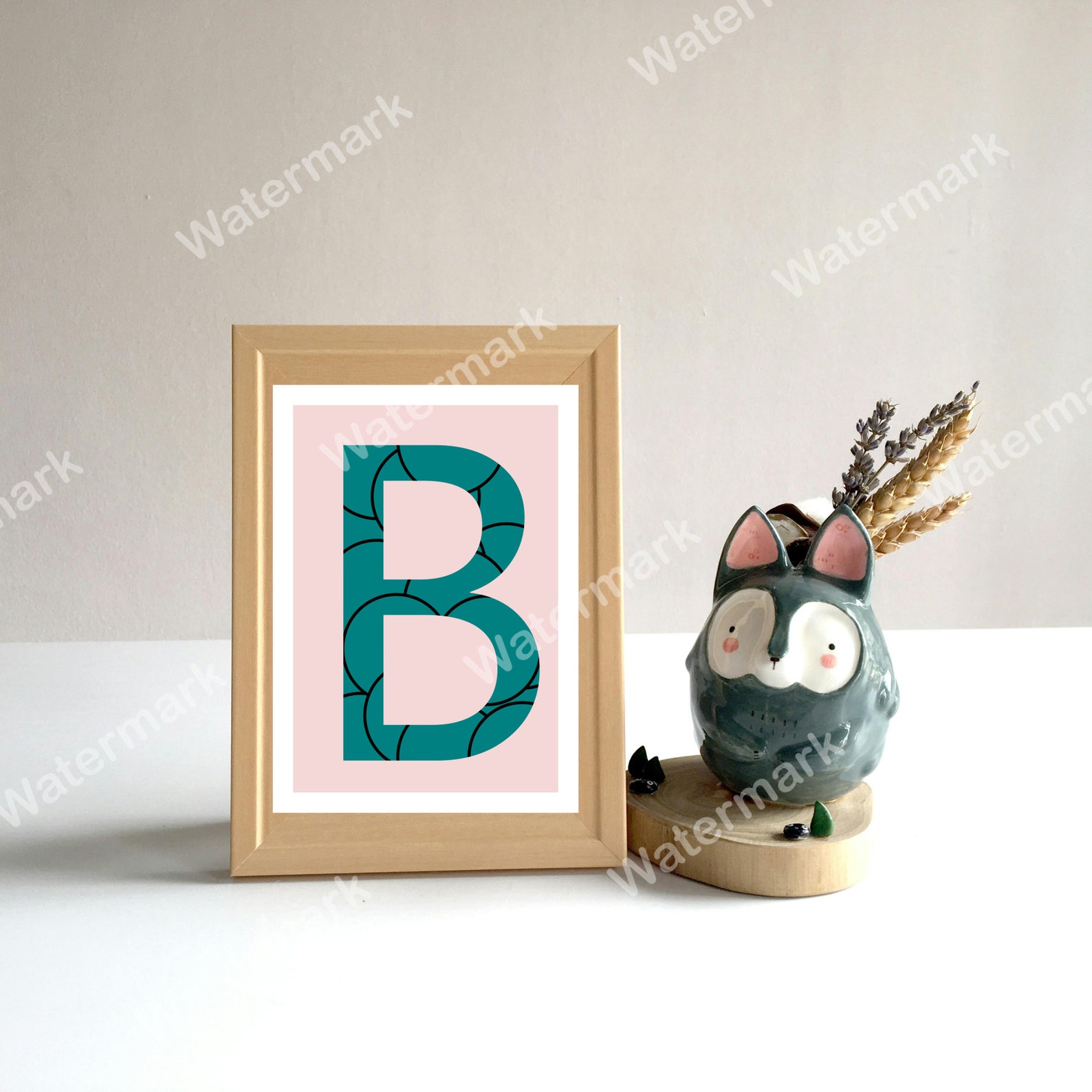 Printable Initial Name Design for Newborn Baby Gift, Letter or Alphabet ...