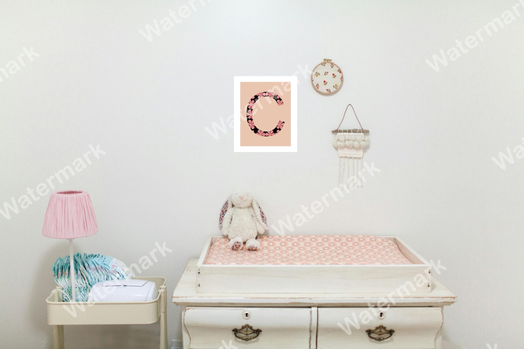 Printable Initial Name Design for Newborn Baby Gift, Letter or Alphabet ...