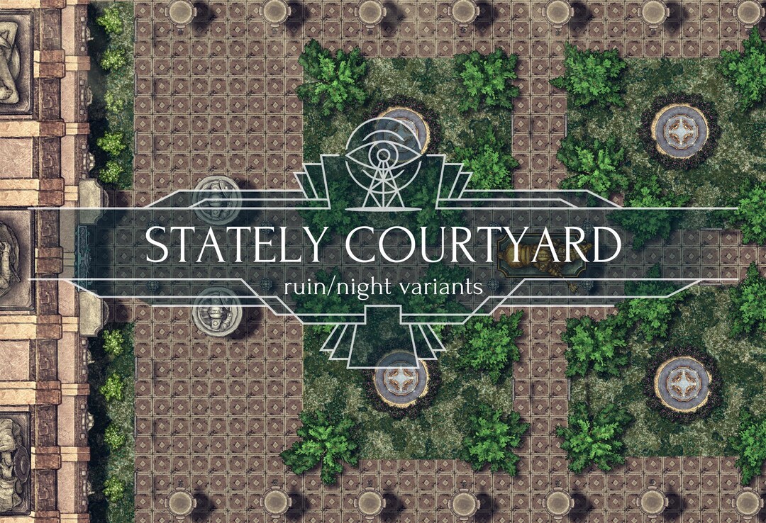 Stately Courtyard - Digital Battle Map, Pathfinder, D&D, Dungeons and ...