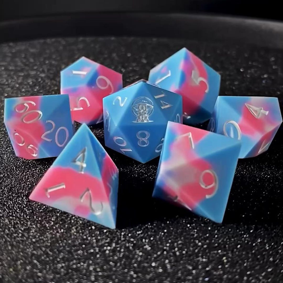 Trans Pride - Sharp Edge Dnd Dice Set - Etsy