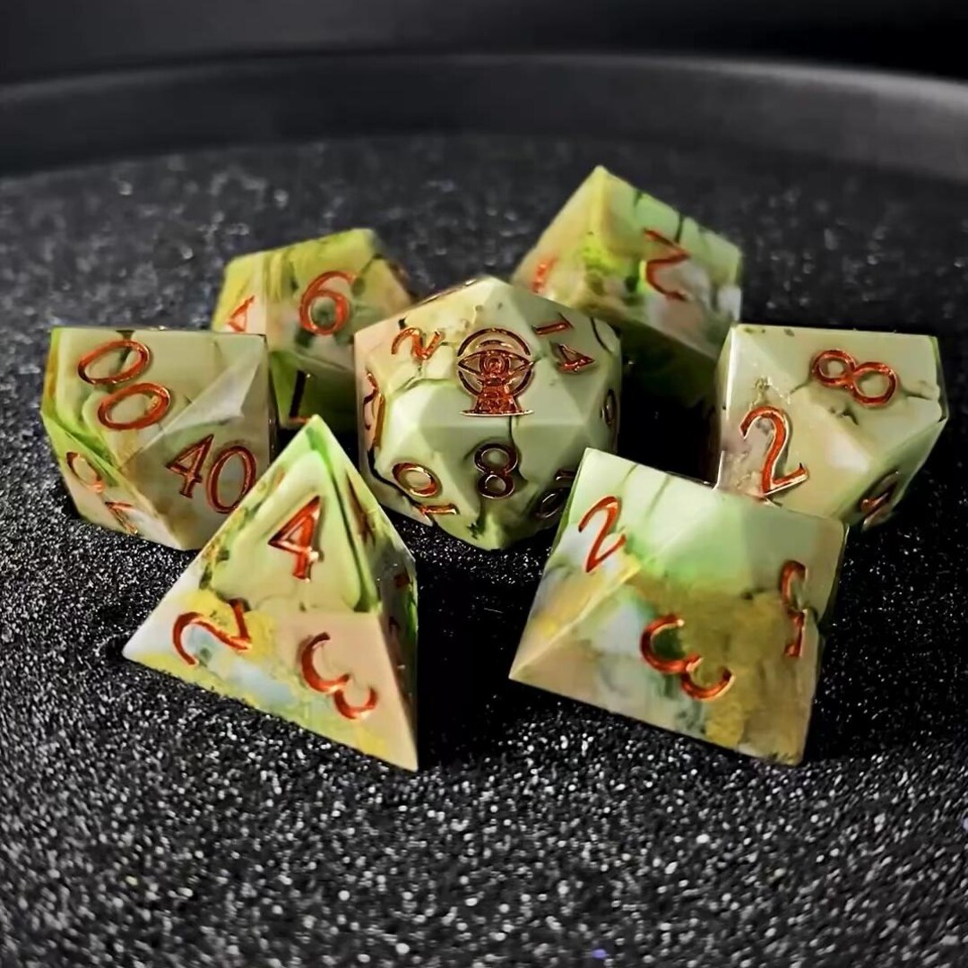 Marsh Strider - Ranger Druid Green Nature Sharp Edge Dnd Dice Set - Etsy