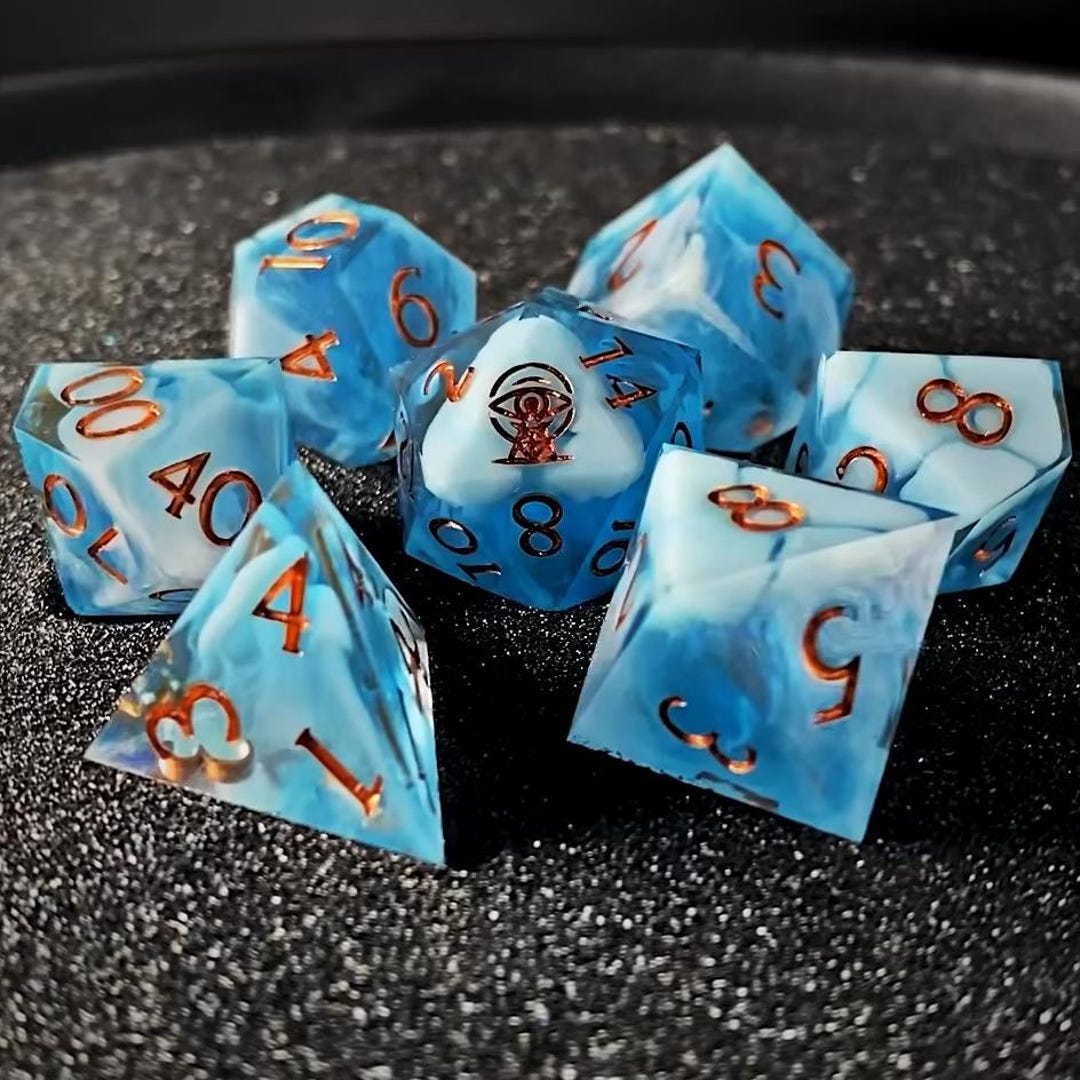 Glacial Fissure - Ocean Ice Sharp Edge Dnd Dice Set - Etsy