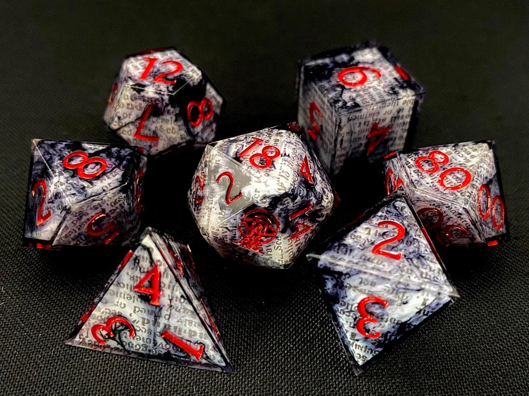 Scattered Pages: Occult - Spilled Ink Sharp Edge Dnd Dice Set - Etsy